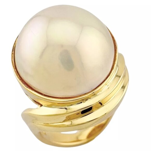 Tasaki | Jewelry | Tasaki Ring Us 6 8 Eu52 K18 Yellow Gold Mabe Pearl ...